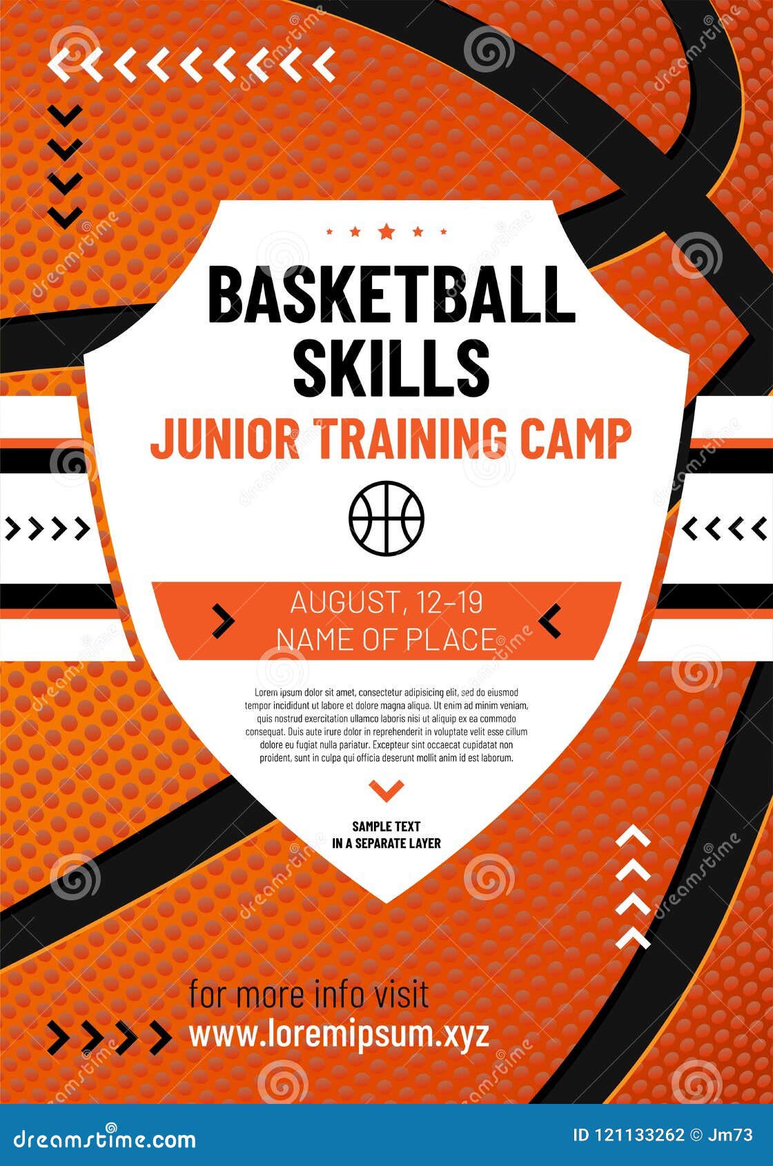 Template for Your Basketball Design with Sample Text Stock Vector ...