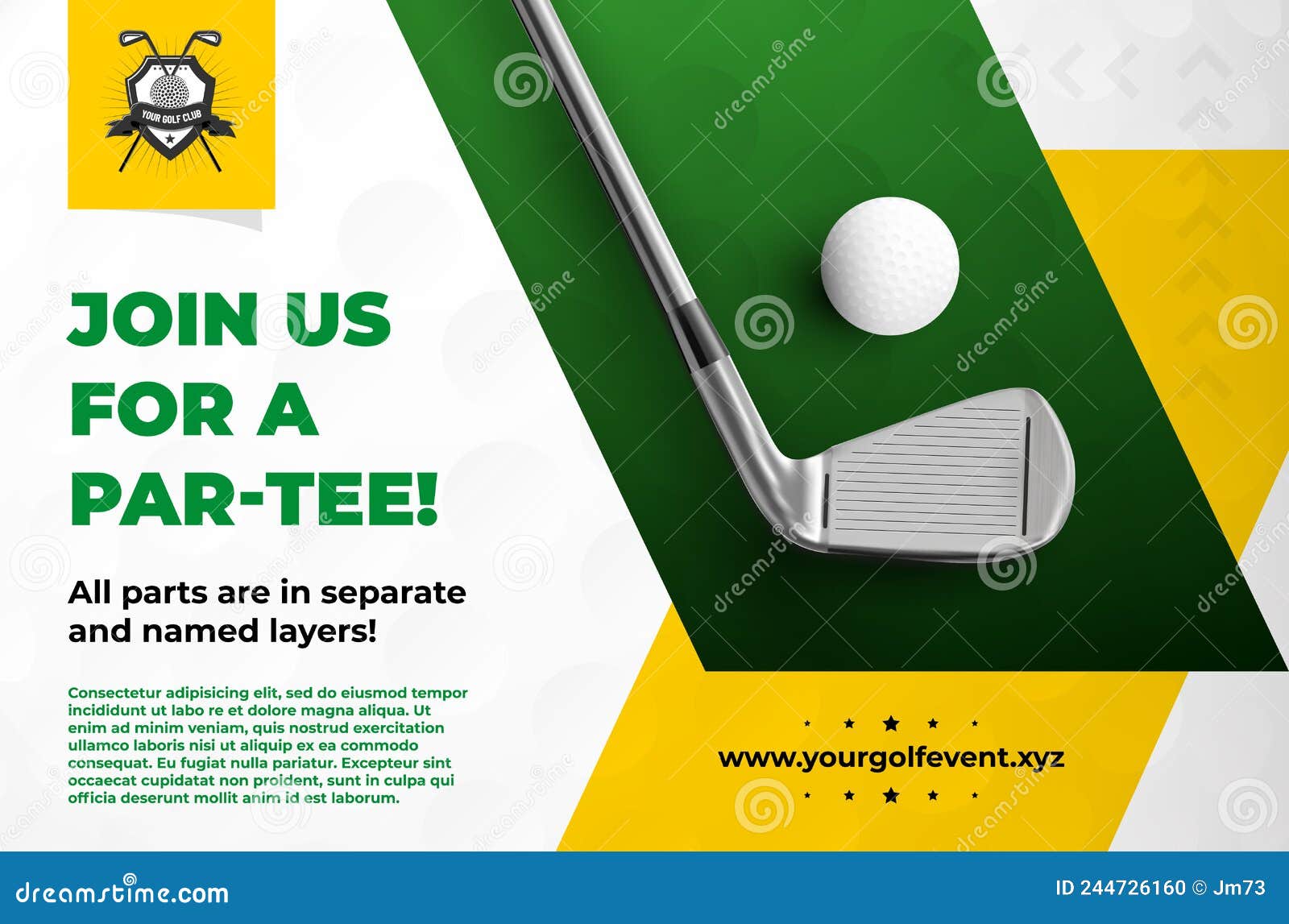 Template for Your Golf Tournament Invitation Stock Vector ...