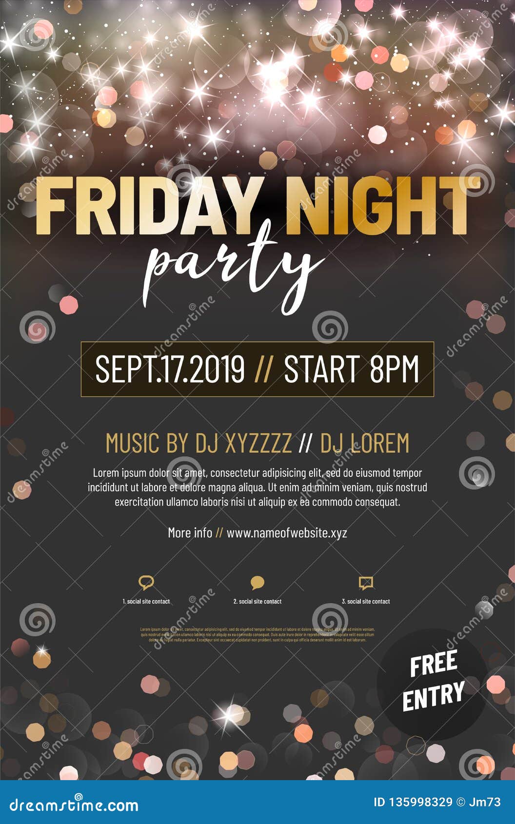 Template for Your Party Poster with Sample Text Stock Vector ...