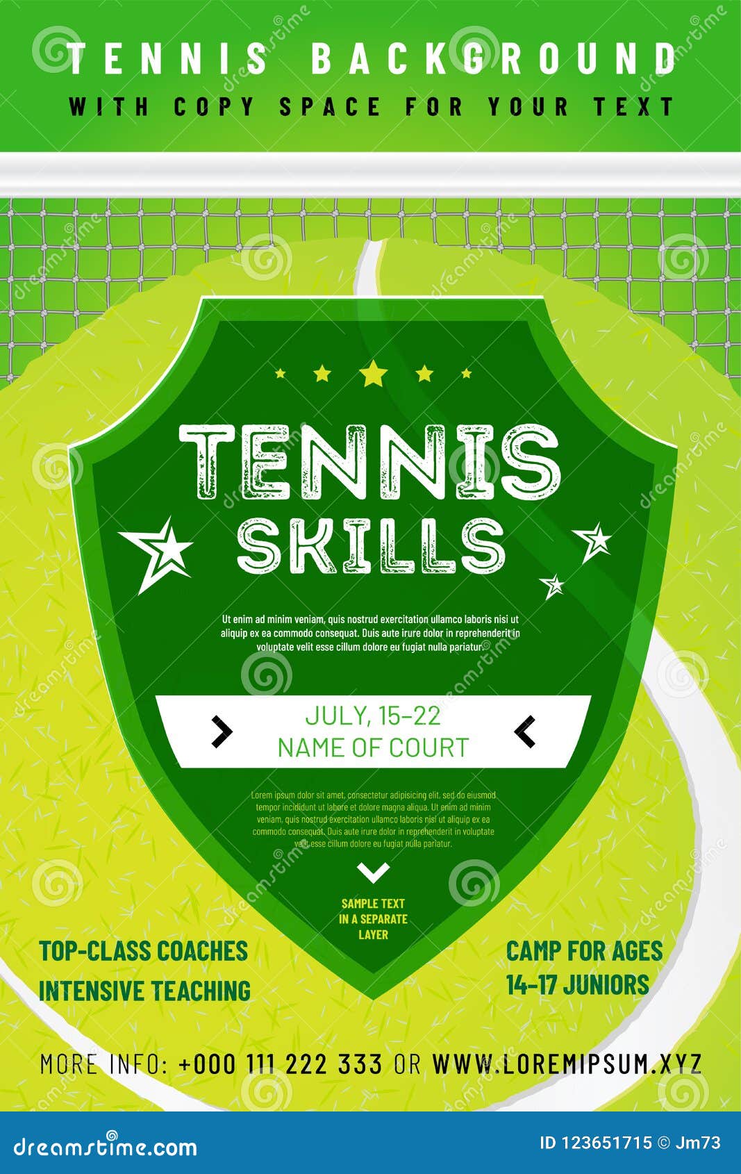 Template for Your Tennis Design with Sample Text Stock Vector ...