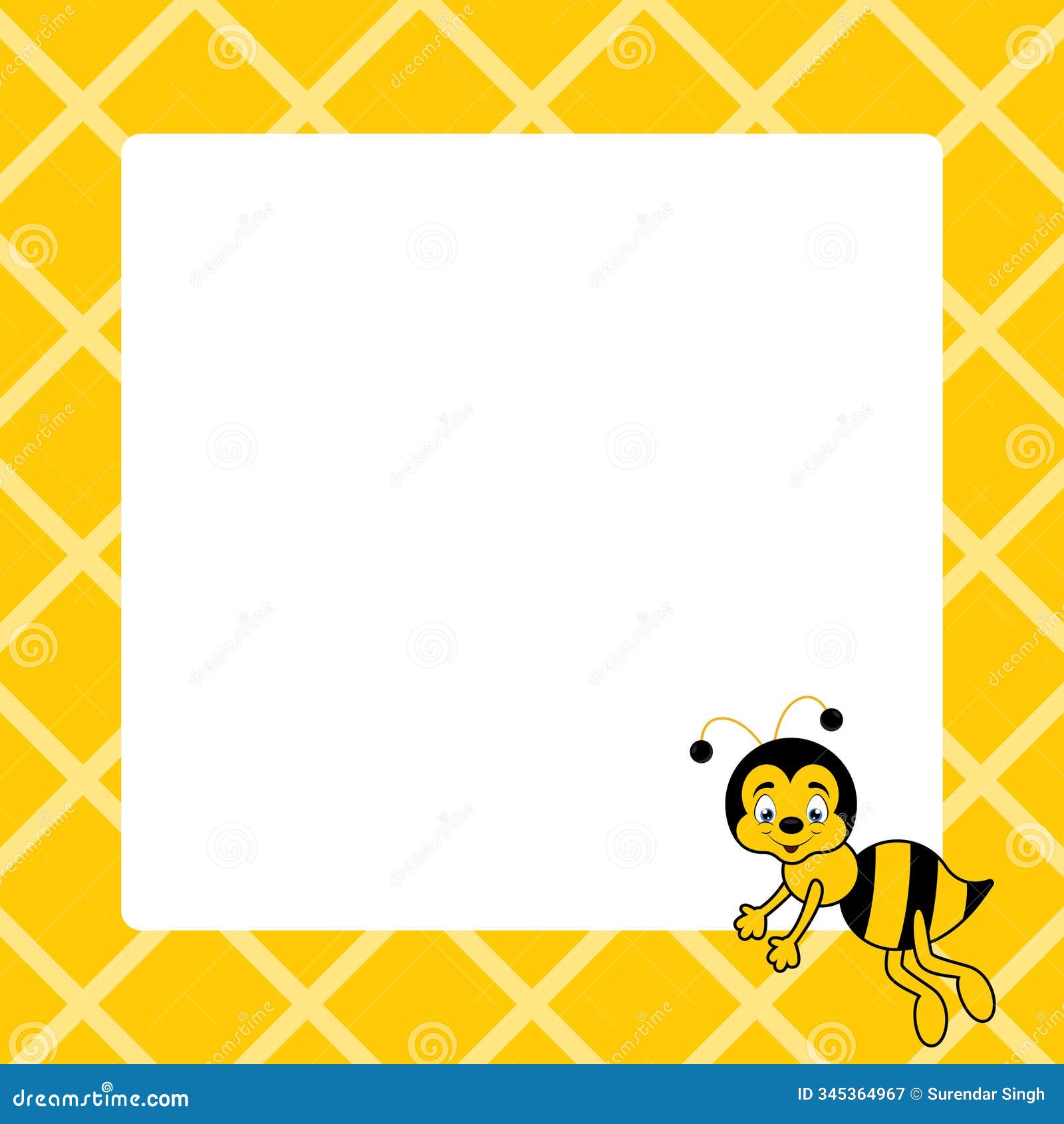 Template for Your Text. Notepad with Cute Bee. Notepad, Label, Sticker ...