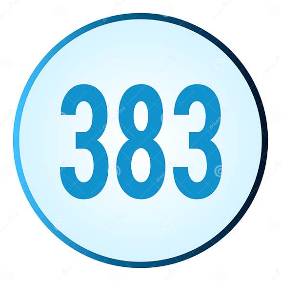 Number 383 Symbol or Logo with Round Frame in Blue Gradient Color Stock ...