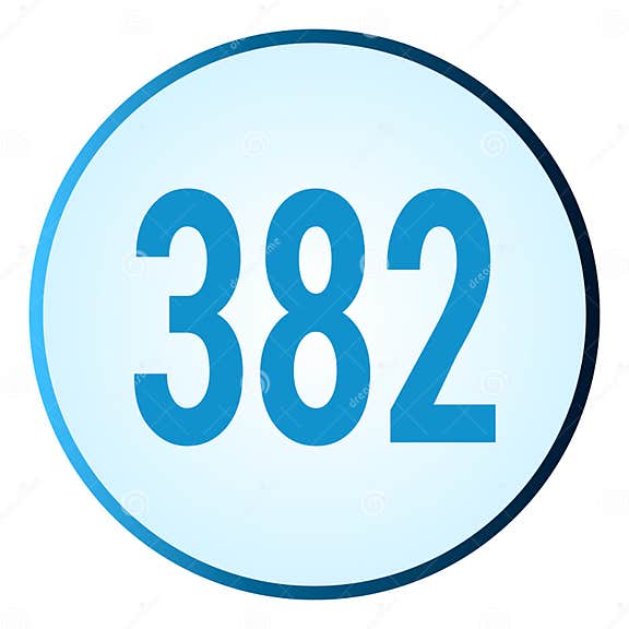 Number 382 Symbol or Logo with Round Frame in Blue Gradient Color Stock ...