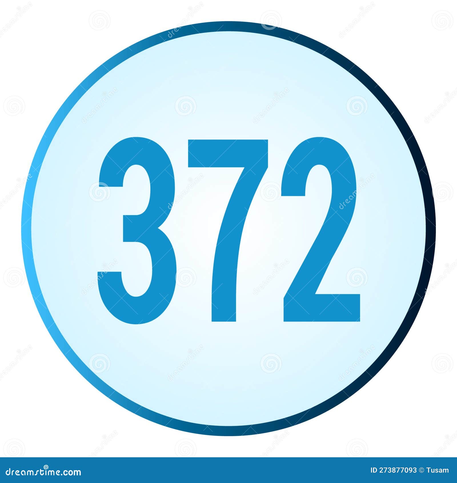 Number372 Symbol Or Logo With Round Frame In Blue Gradient Color ...