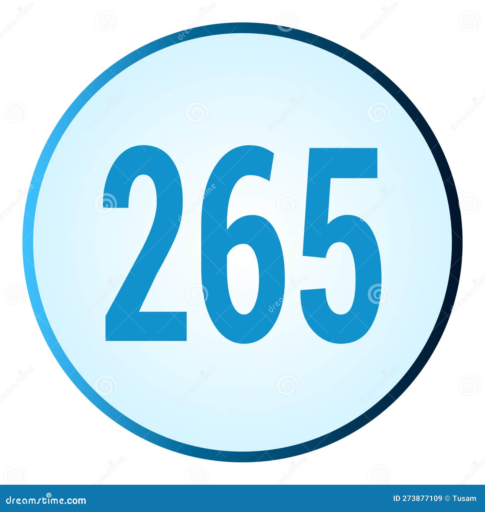 Number 265 Symbol Or Logo With Round Frame In Blue Gradient Color ...