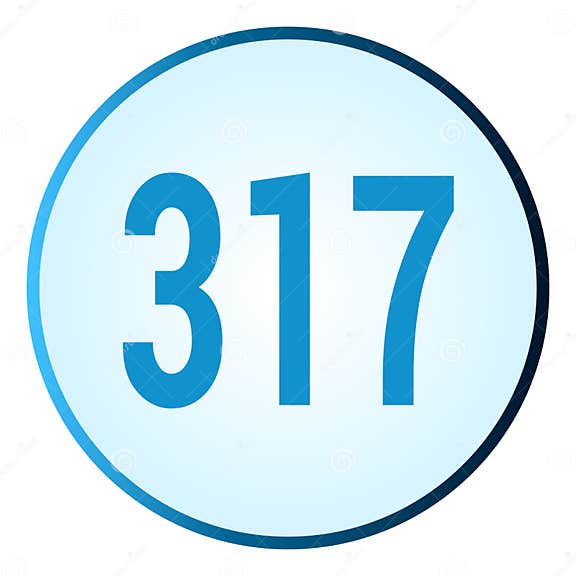 Number 317 Symbol or Logo with Round Frame in Blue Gradient Color Stock ...