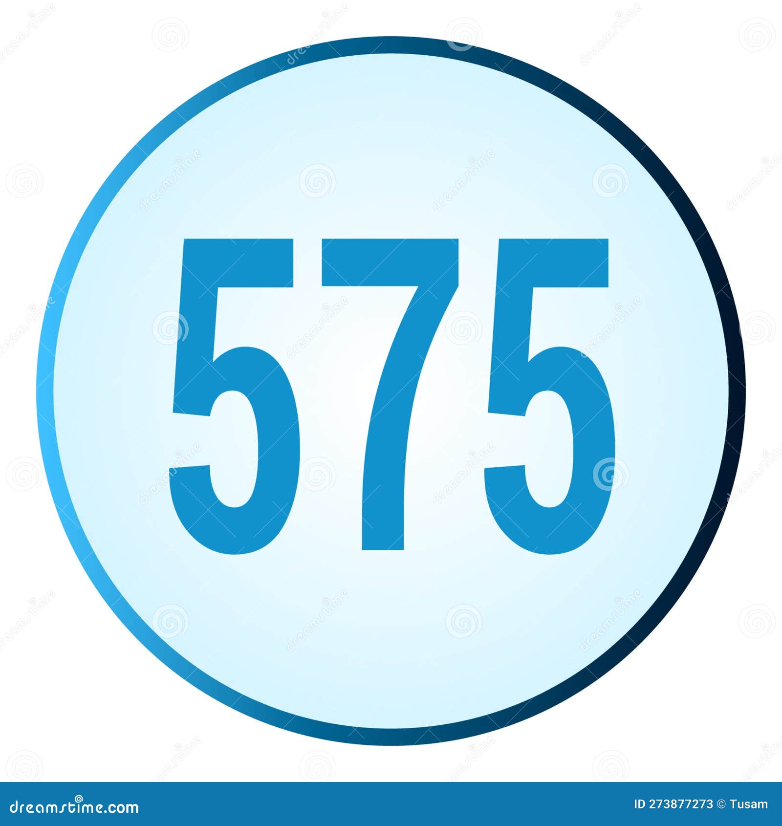 Number 575 Symbol or Logo with Round Frame in Blue Gradient Color Stock ...