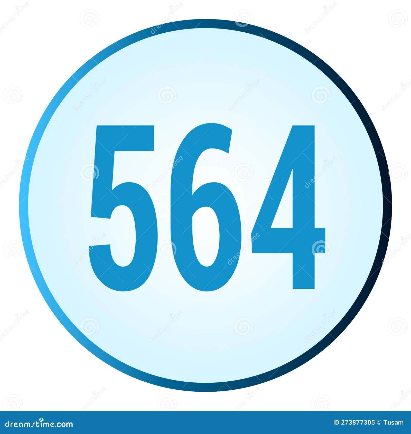 Number 564 Symbol or Logo with Round Frame in Blue Gradient Color Stock ...