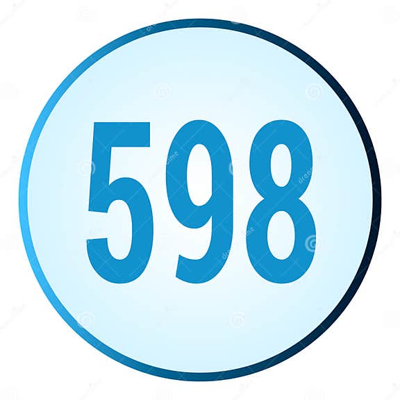 Number 595 Symbol or Logo with Round Frame in Blue Gradient Color Stock ...