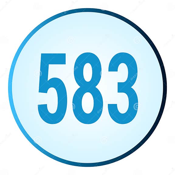 Number 583 Symbol or Logo with Round Frame in Blue Gradient Color Stock ...