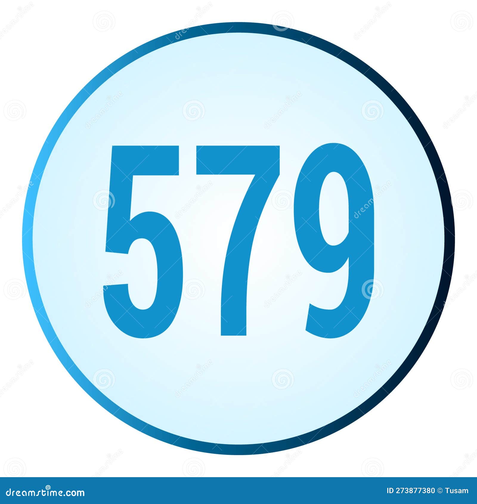 Number 579 Symbol or Logo with Round Frame in Blue Gradient Color Stock ...