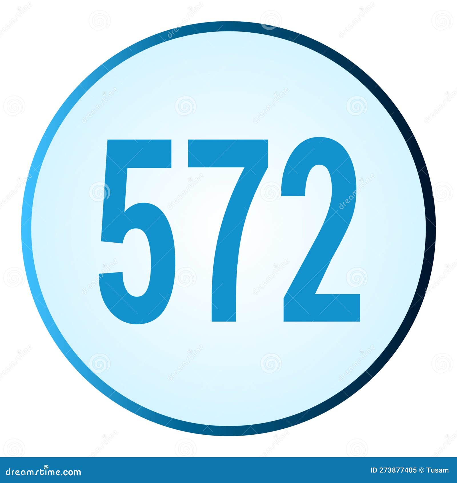 Number 572 Symbol or Logo with Round Frame in Blue Gradient Color Stock ...