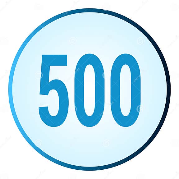 Number 500 Symbol or Logo with Round Frame in Blue Gradient Color Stock ...