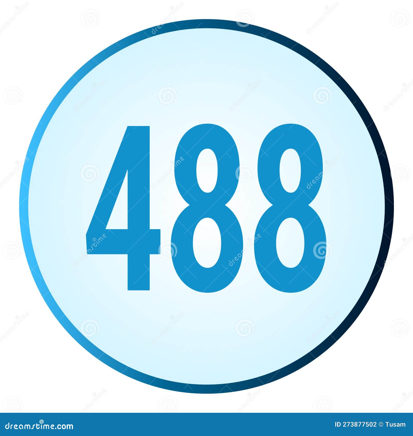 Number 488 Symbol or Logo with Round Frame in Blue Gradient Color Stock ...