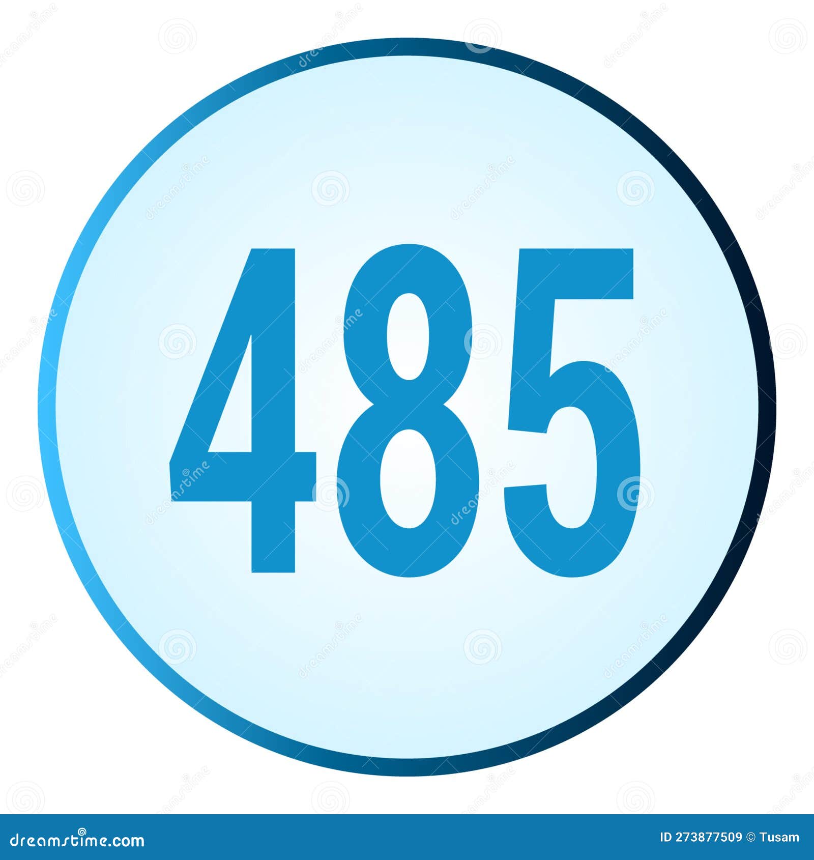 Number 485 Symbol or Logo with Round Frame in Blue Gradient Color Stock ...