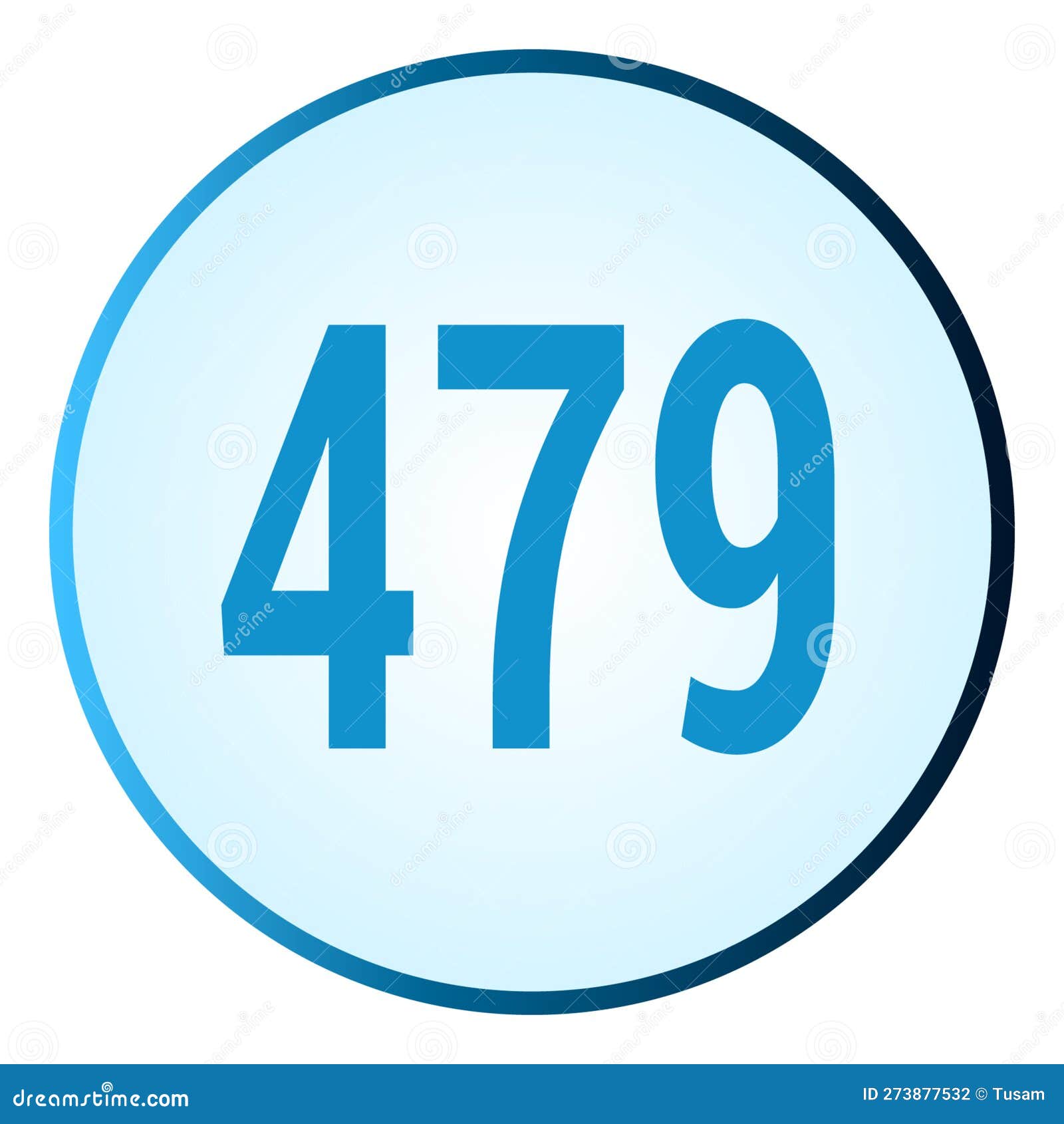 Number 479 Symbol or Logo with Round Frame in Blue Gradient Color Stock ...