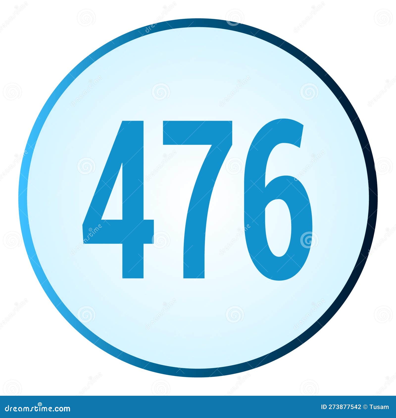 Number 476 Symbol or Logo with Round Frame in Blue Gradient Color Stock ...