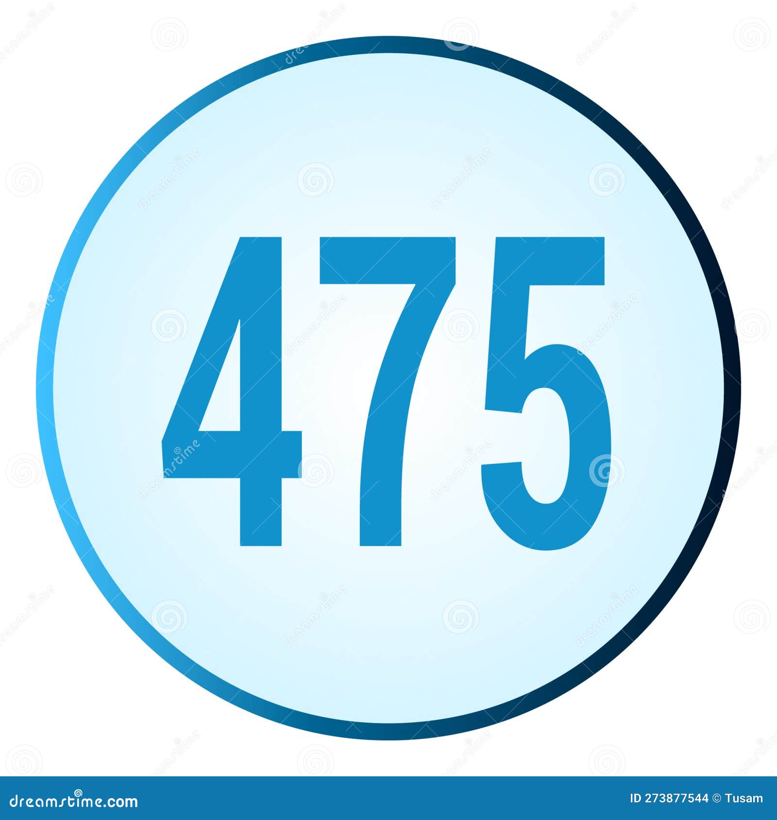 Number 475 Symbol or Logo with Round Frame in Blue Gradient Color Stock ...
