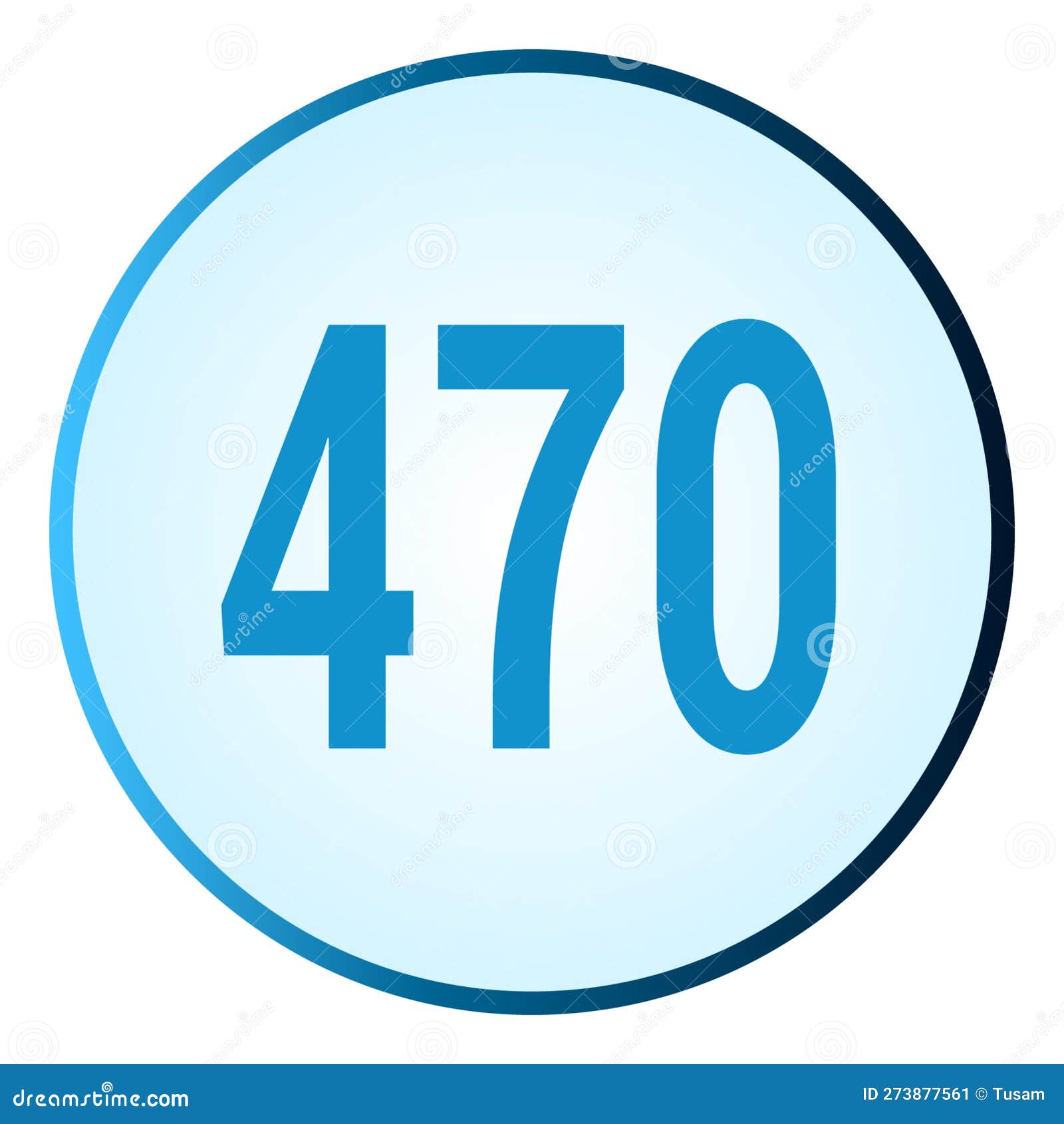 Number 470 Symbol or Logo with Round Frame in Blue Gradient Color Stock ...