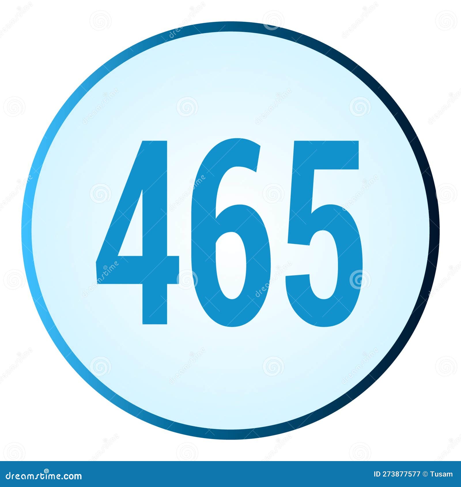 Number 465 Symbol or Logo with Round Frame in Blue Gradient Color Stock ...