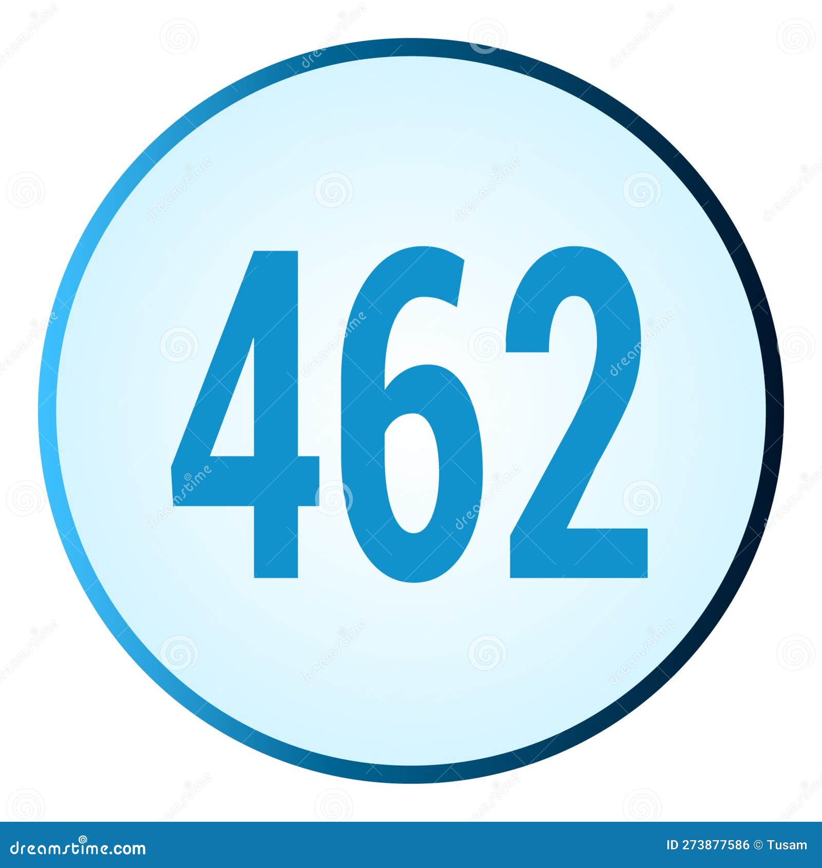 Number 462 Symbol or Logo with Round Frame in Blue Gradient Color Stock ...