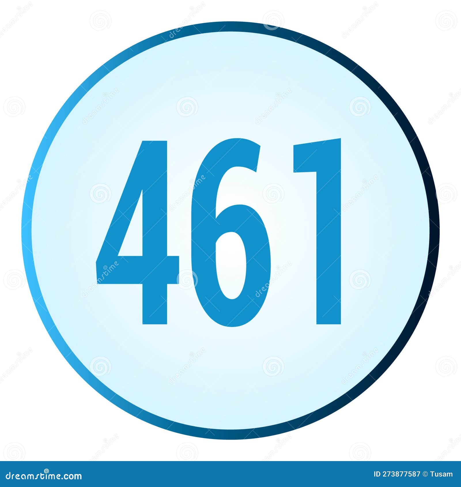 Number 461 Symbol or Logo with Round Frame in Blue Gradient Color Stock ...