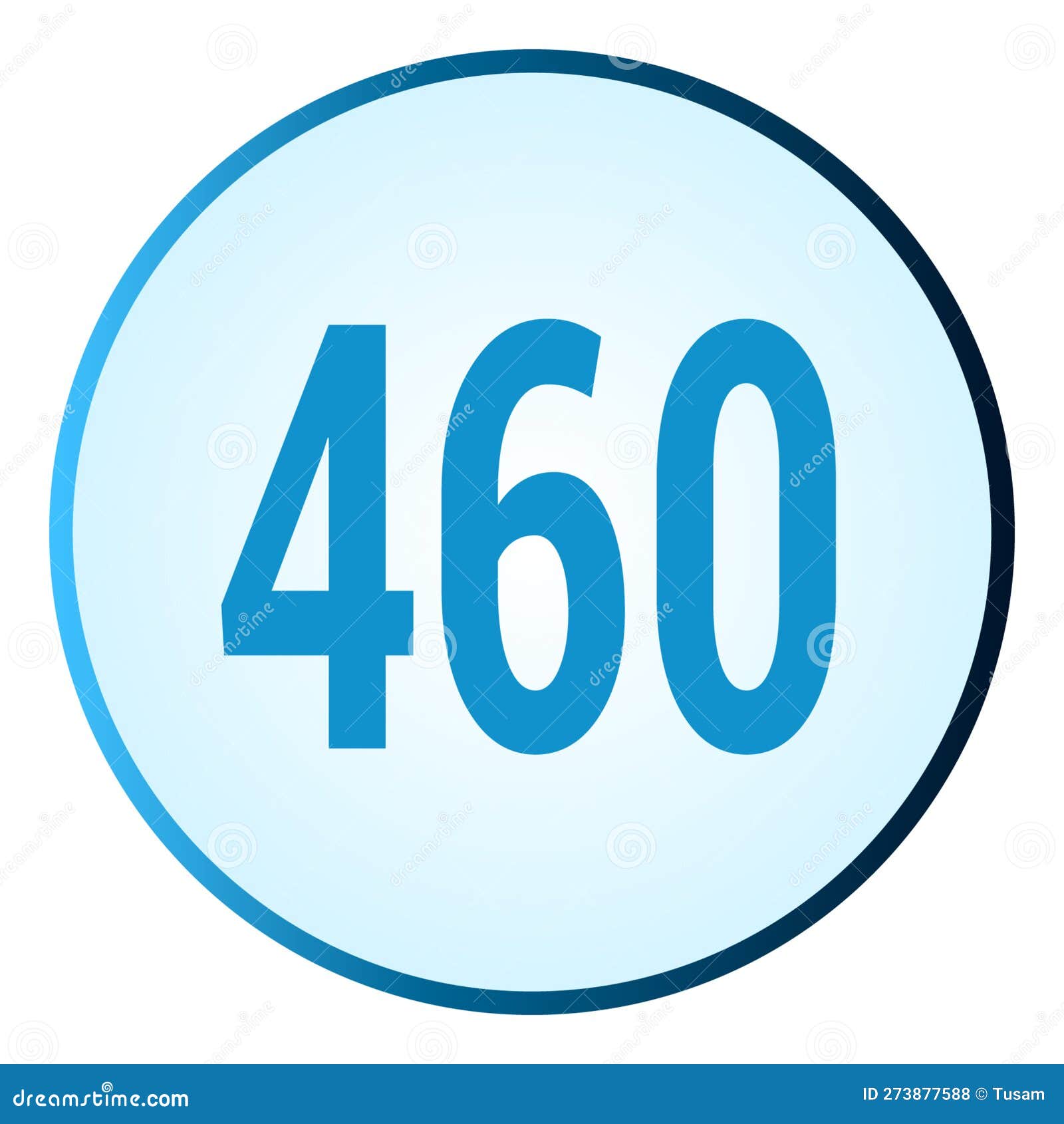 Number 460 Symbol Or Logo With Round Frame In Blue Gradient Color ...