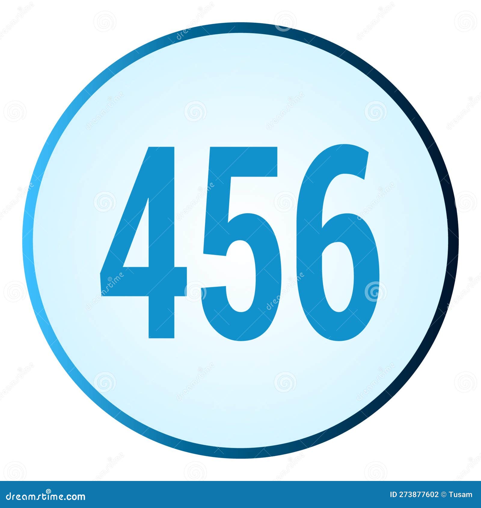 Number 456 Symbol or Logo with Round Frame in Blue Gradient Color Stock ...