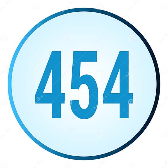Number 454 Symbol or Logo with Round Frame in Blue Gradient Color Stock ...