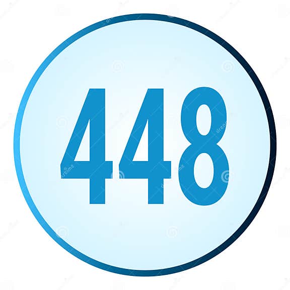 Number 448 Symbol or Logo with Round Frame in Blue Gradient Color Stock ...