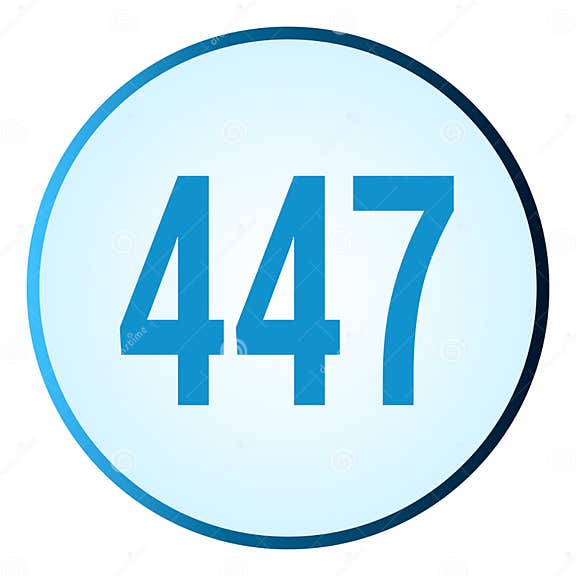 Number 447 Symbol or Logo with Round Frame in Blue Gradient Color Stock ...