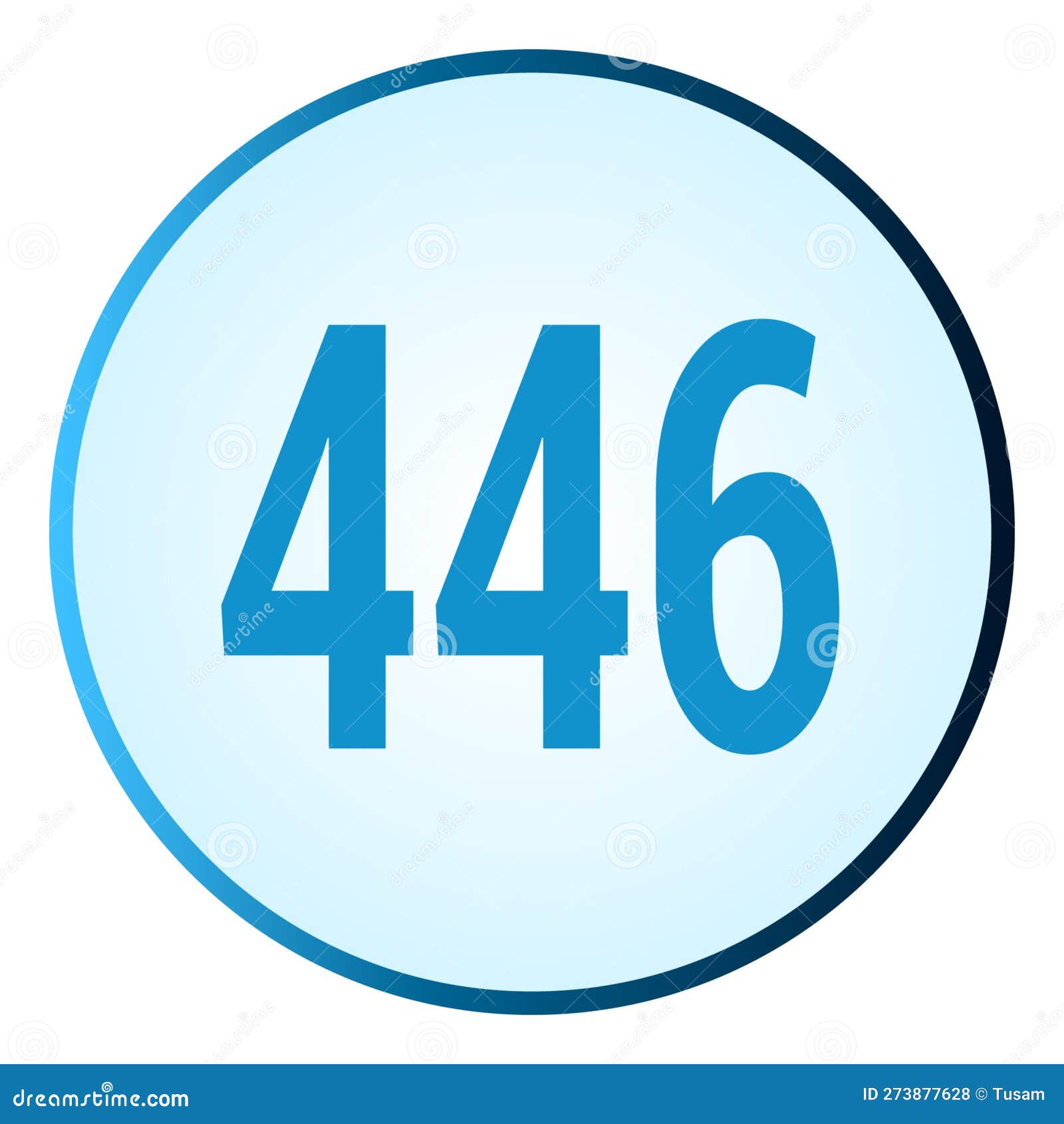 Number 446 Symbol or Logo with Round Frame in Blue Gradient Color Stock ...