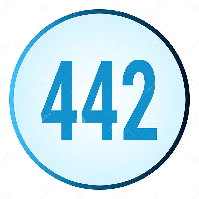 Number 442 Symbol or Logo with Round Frame in Blue Gradient Color Stock ...