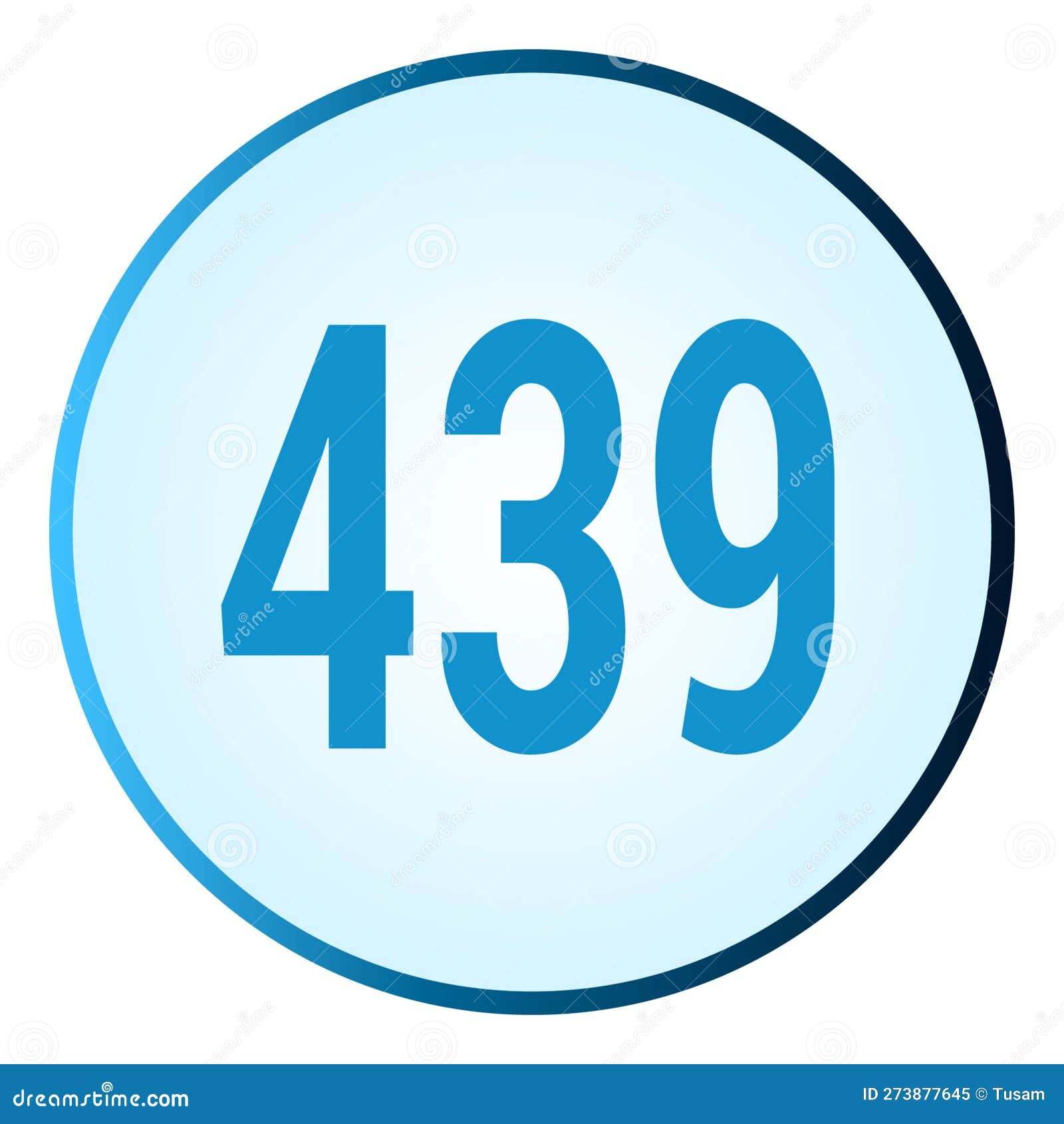 Number 439 Symbol or Logo with Round Frame in Blue Gradient Color Stock ...