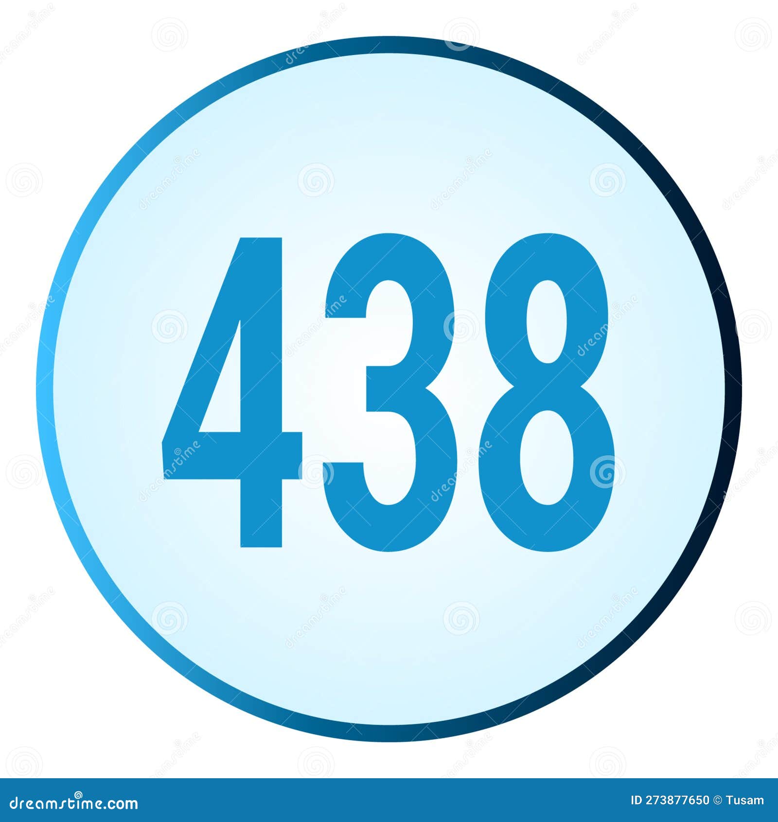 Number 438 Symbol or Logo with Round Frame in Blue Gradient Color Stock ...
