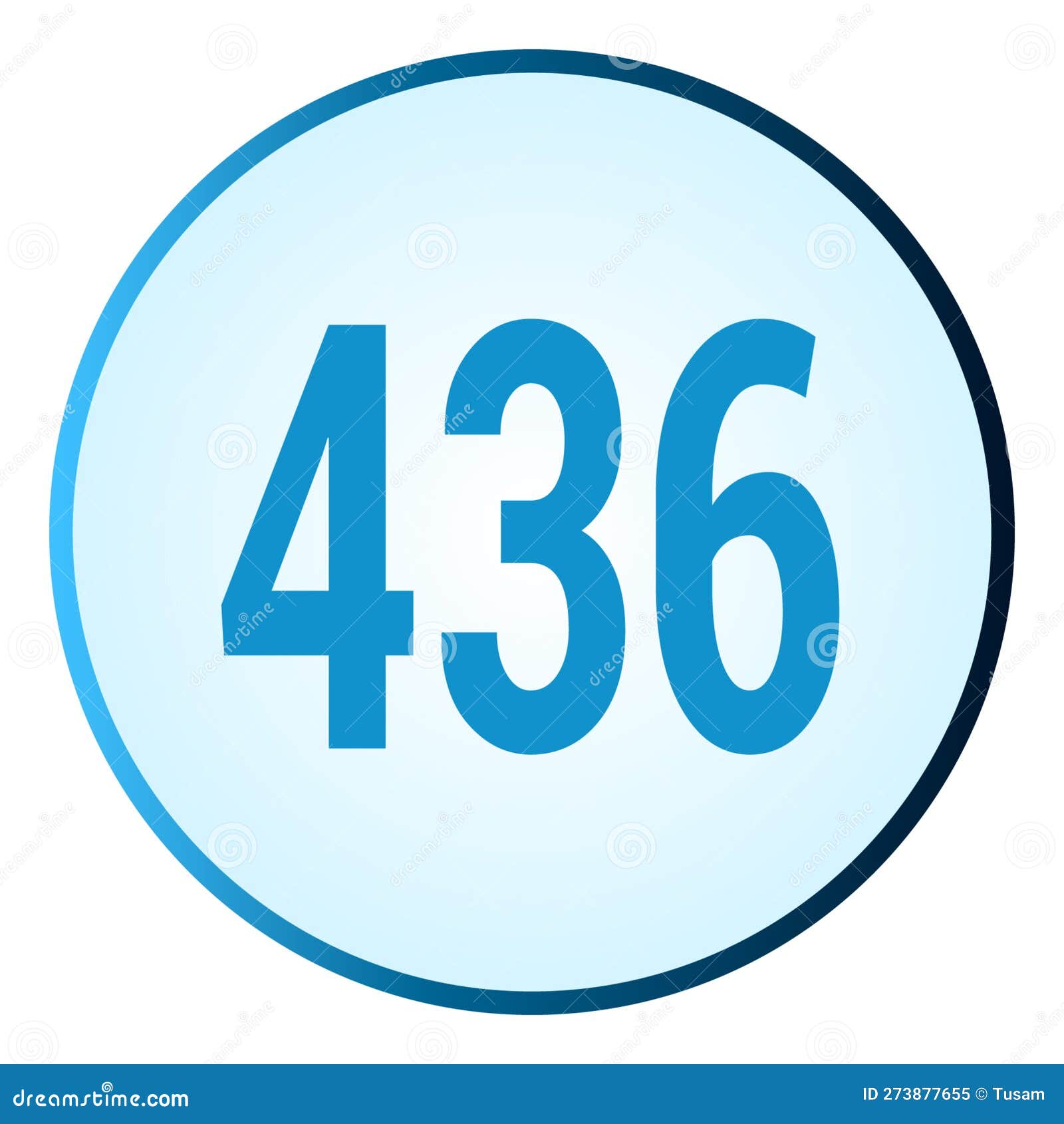 Number 436 Symbol or Logo with Round Frame in Blue Gradient Color Stock ...
