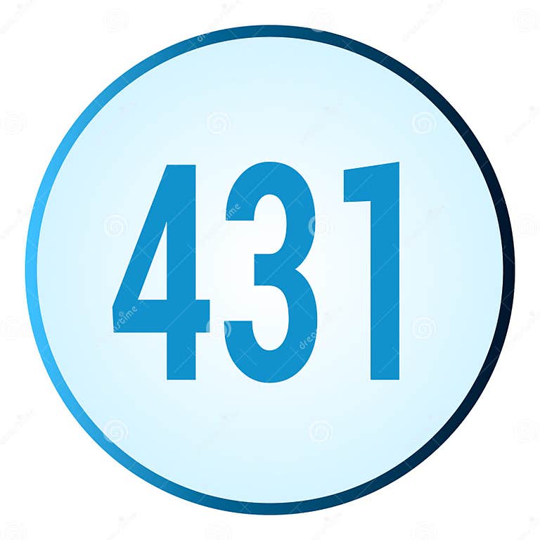Number 431 Symbol or Logo with Round Frame in Blue Gradient Color Stock ...