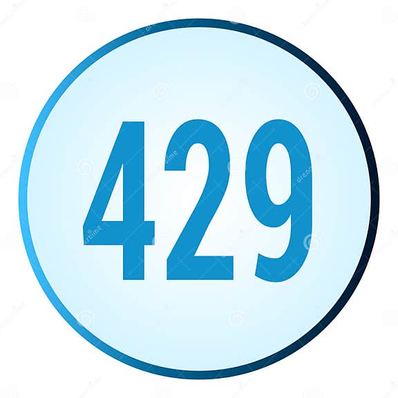 Number 429 Symbol or Logo with Round Frame in Blue Gradient Color Stock ...