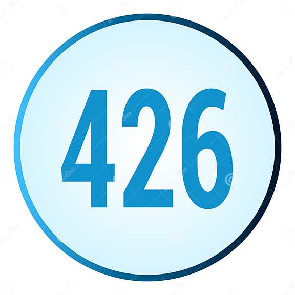 Number 426 Symbol or Logo with Round Frame in Blue Gradient Color Stock ...