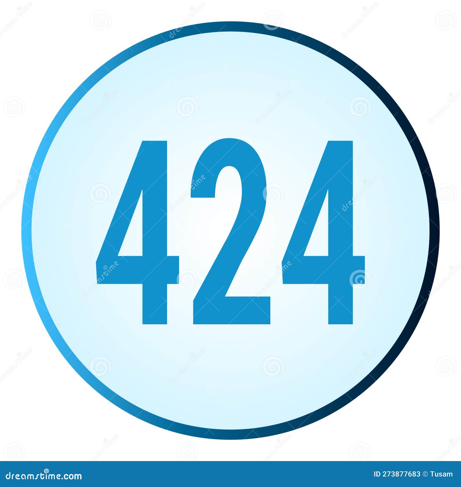 Number 424 Symbol or Logo with Round Frame in Blue Gradient Color Stock ...