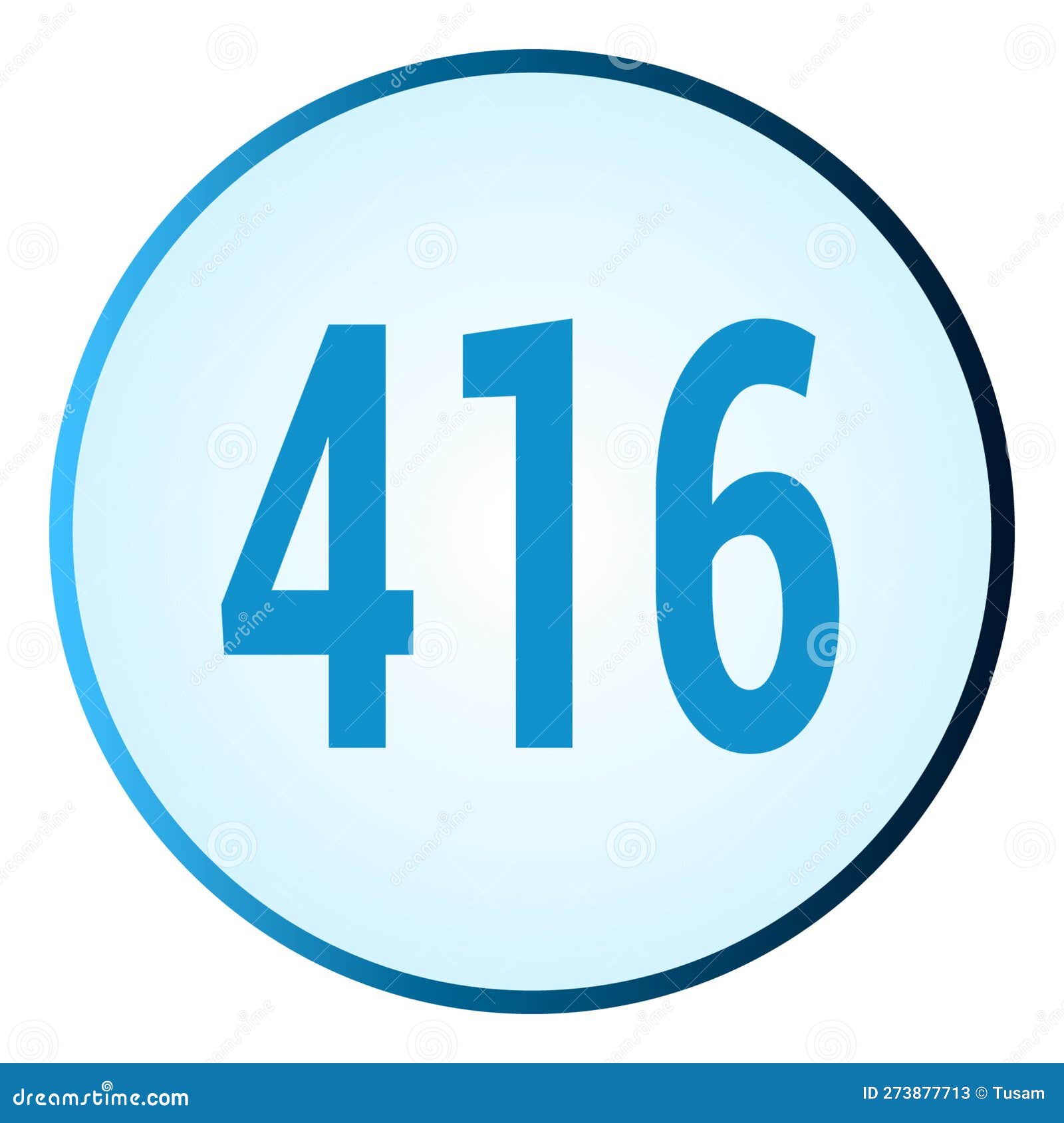 Number 416 Symbol or Logo with Round Frame in Blue Gradient Color Stock ...