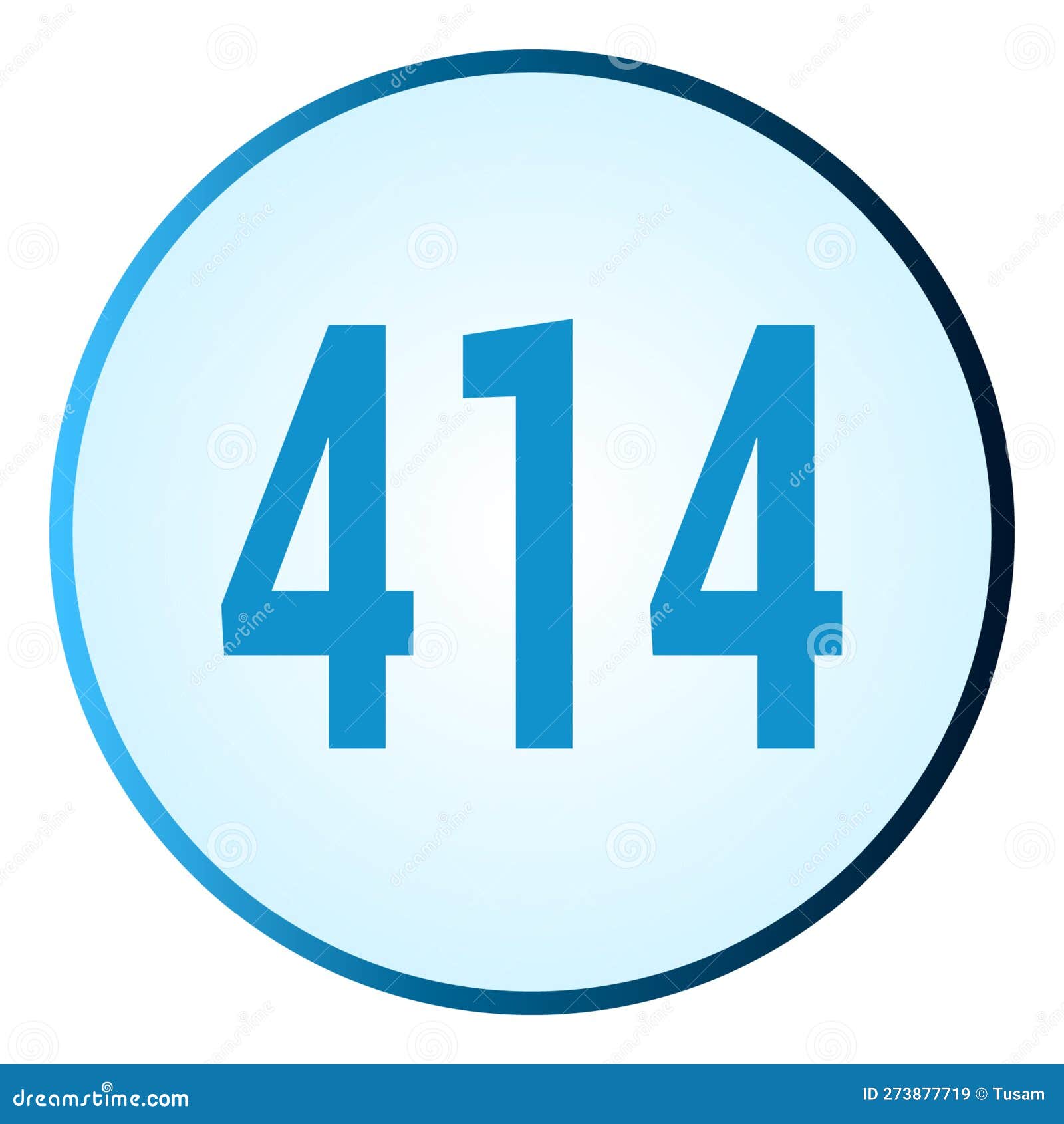 Number 414 Symbol or Logo with Round Frame in Blue Gradient Color Stock ...