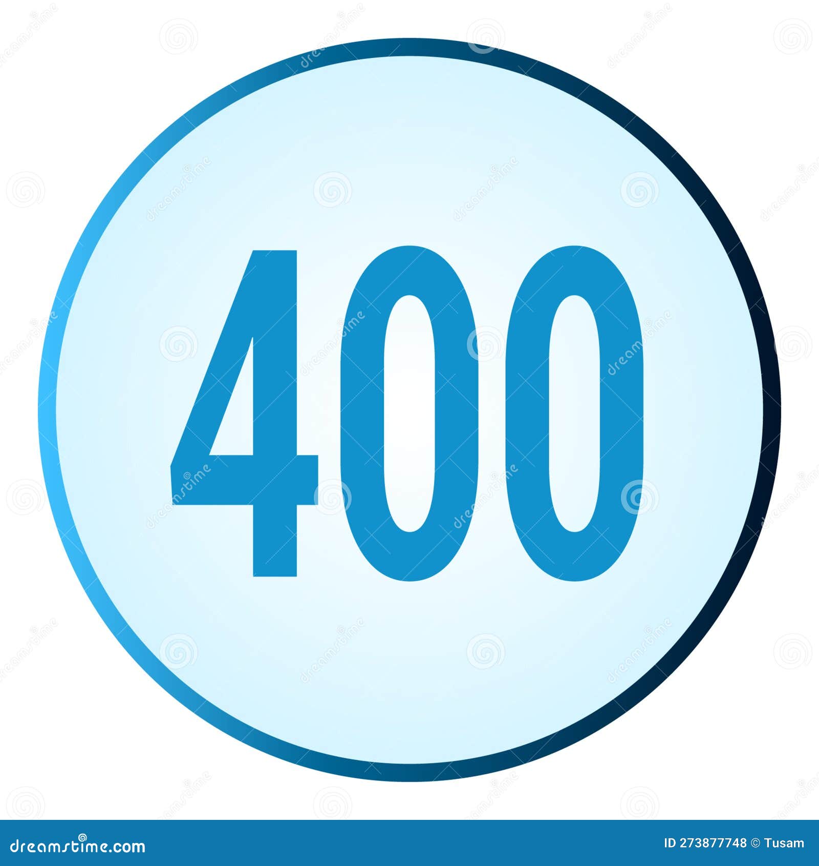 Number 400 Symbol or Logo with Round Frame in Blue Gradient Color Stock ...