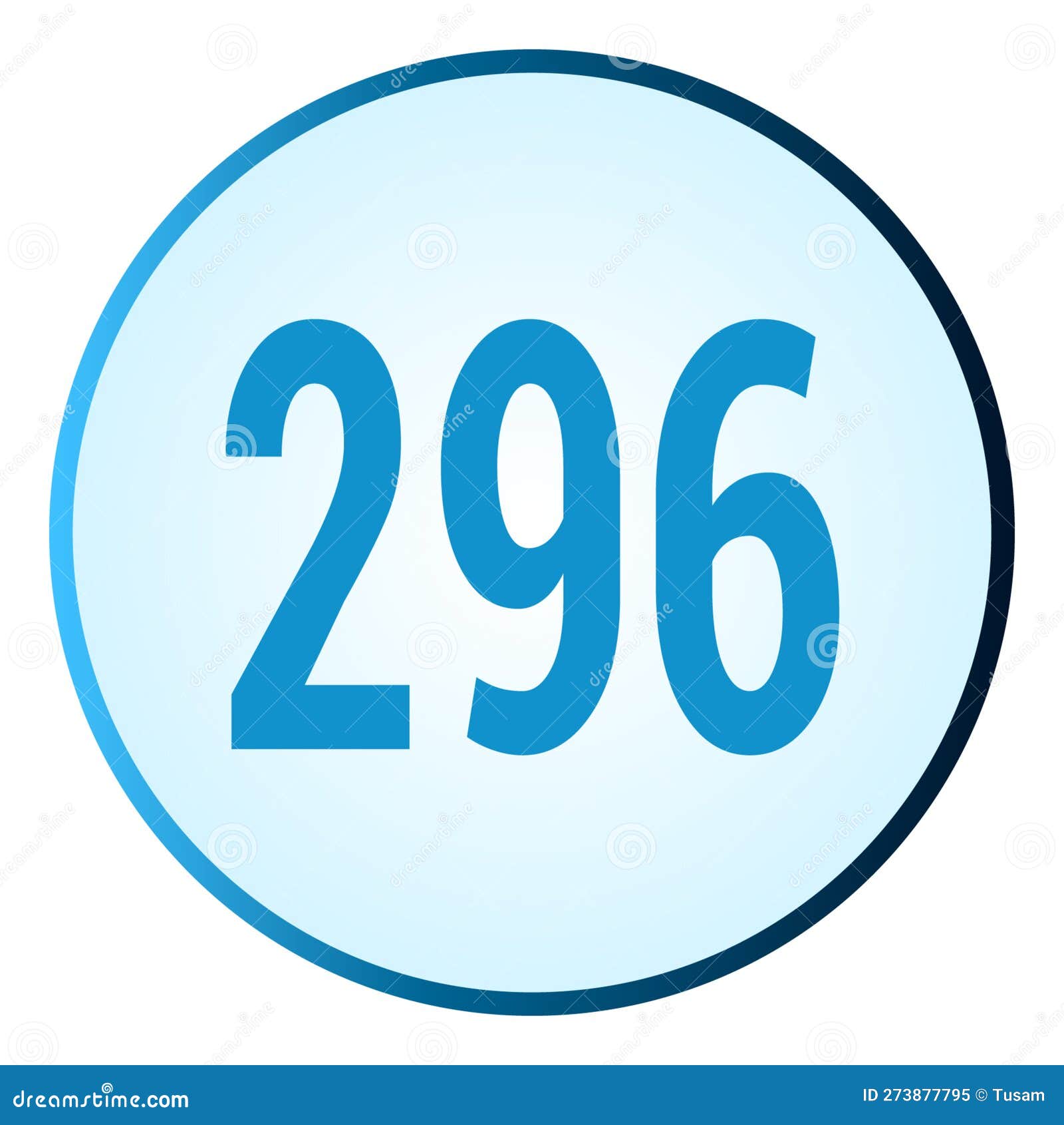 Number 296 Symbol Or Logo With Round Frame In Blue Gradient Color ...