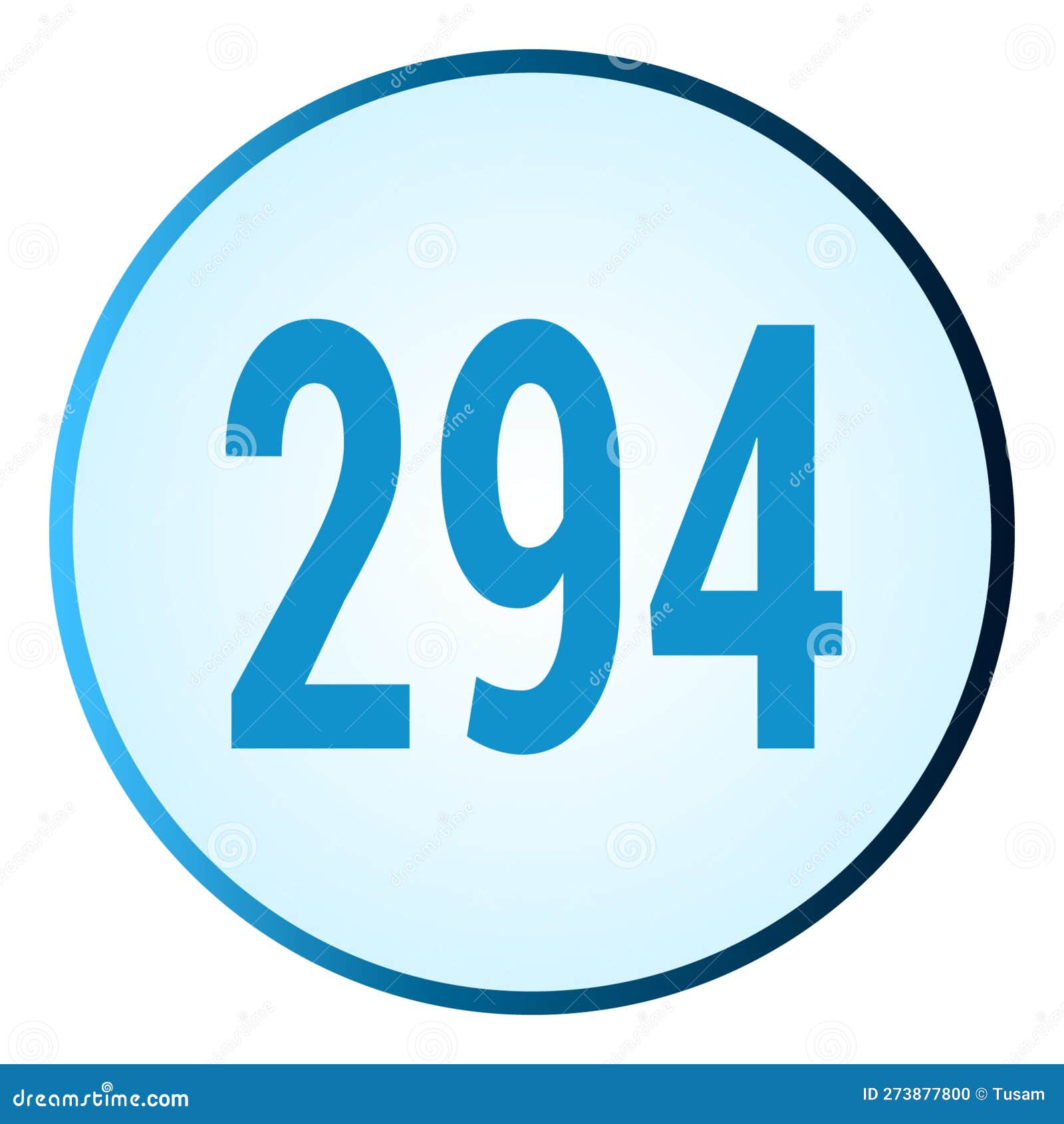 Number 294 Symbol or Logo with Round Frame in Blue Gradient Color Stock ...