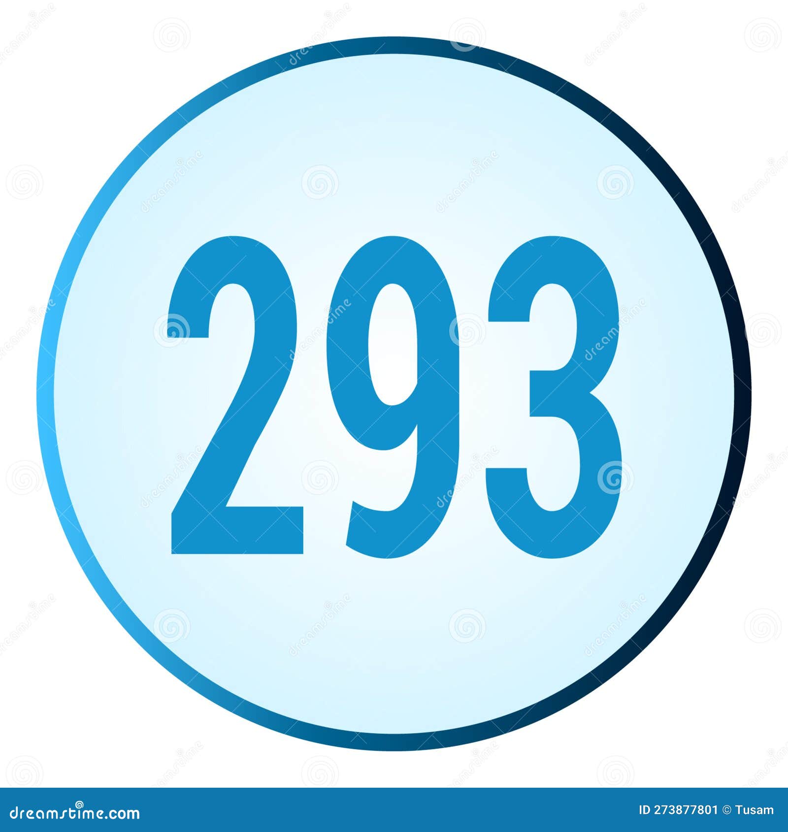 Number 293 Symbol or Logo with Round Frame in Blue Gradient Color Stock ...
