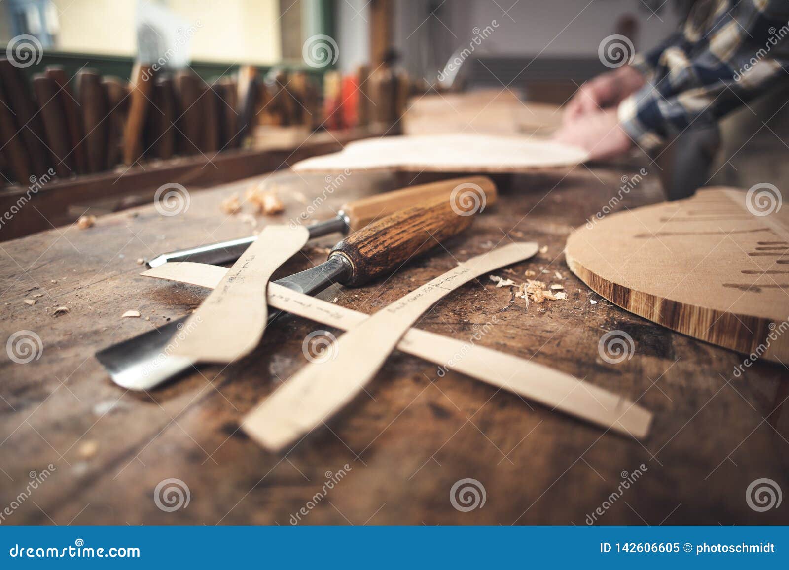 Vintage Tools on a Rustic Workbench Stock Image - Image of handicraft ...