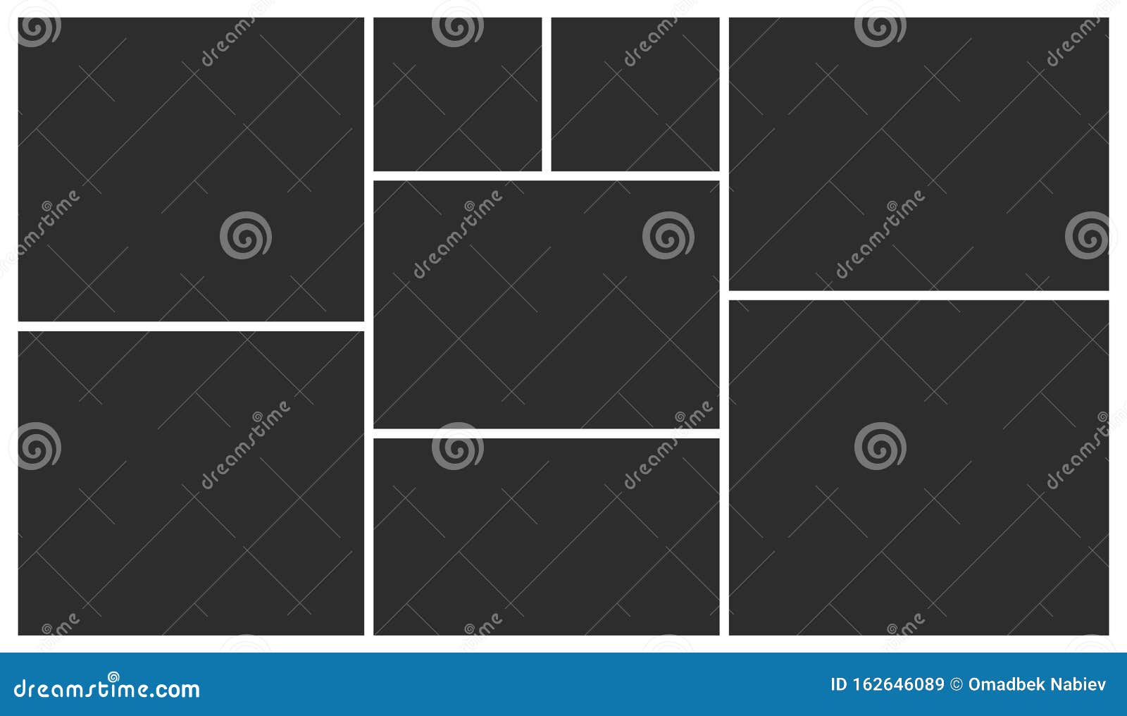 Templates Collage Eight Frames Photos Stock Vector - Illustration of ...