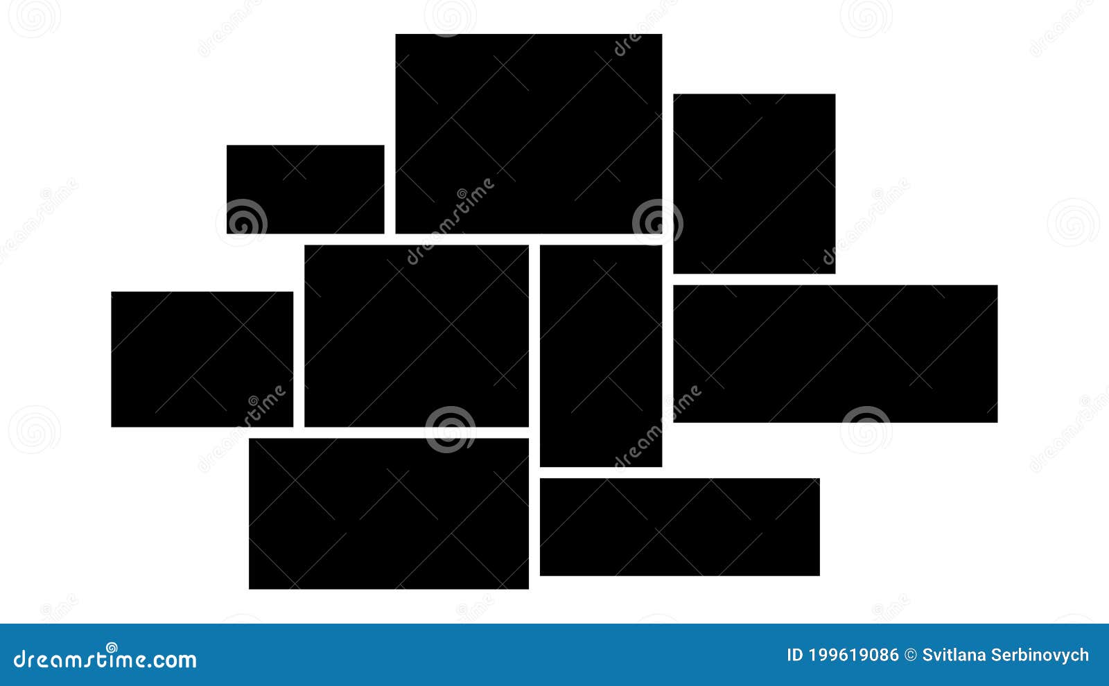 Templates Collage 9 Frame Photos.Template Of Moodboard. Vector ...