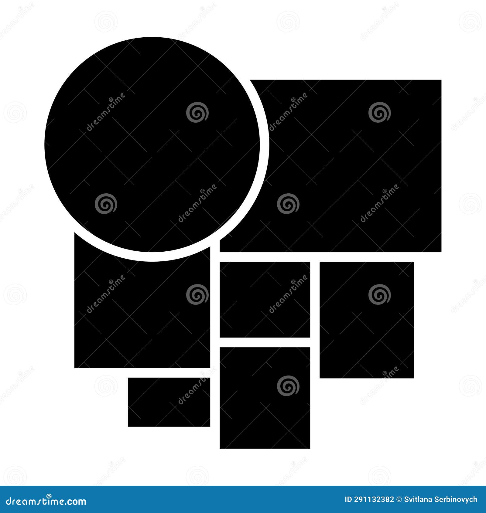 Vector 7 Frames Photo Collage. Template of Moodboard. Stock Vector ...